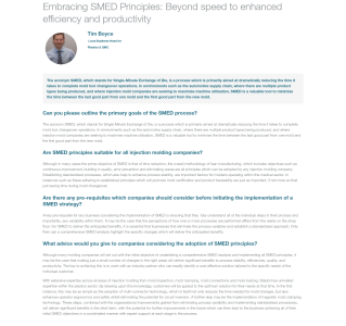 Implementing SMED Principles - Beyond speed to enhanced efficiency and ...