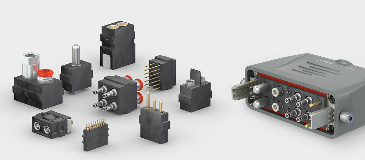 Contacts and housings for all-in-one modular connectors